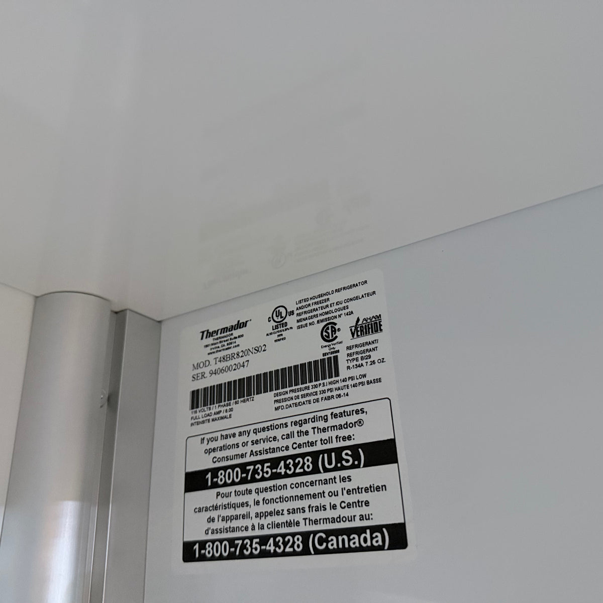 26 Piece Set of Cream & Navy Kitchen Cabinets w/ Thermador Gas Range ...