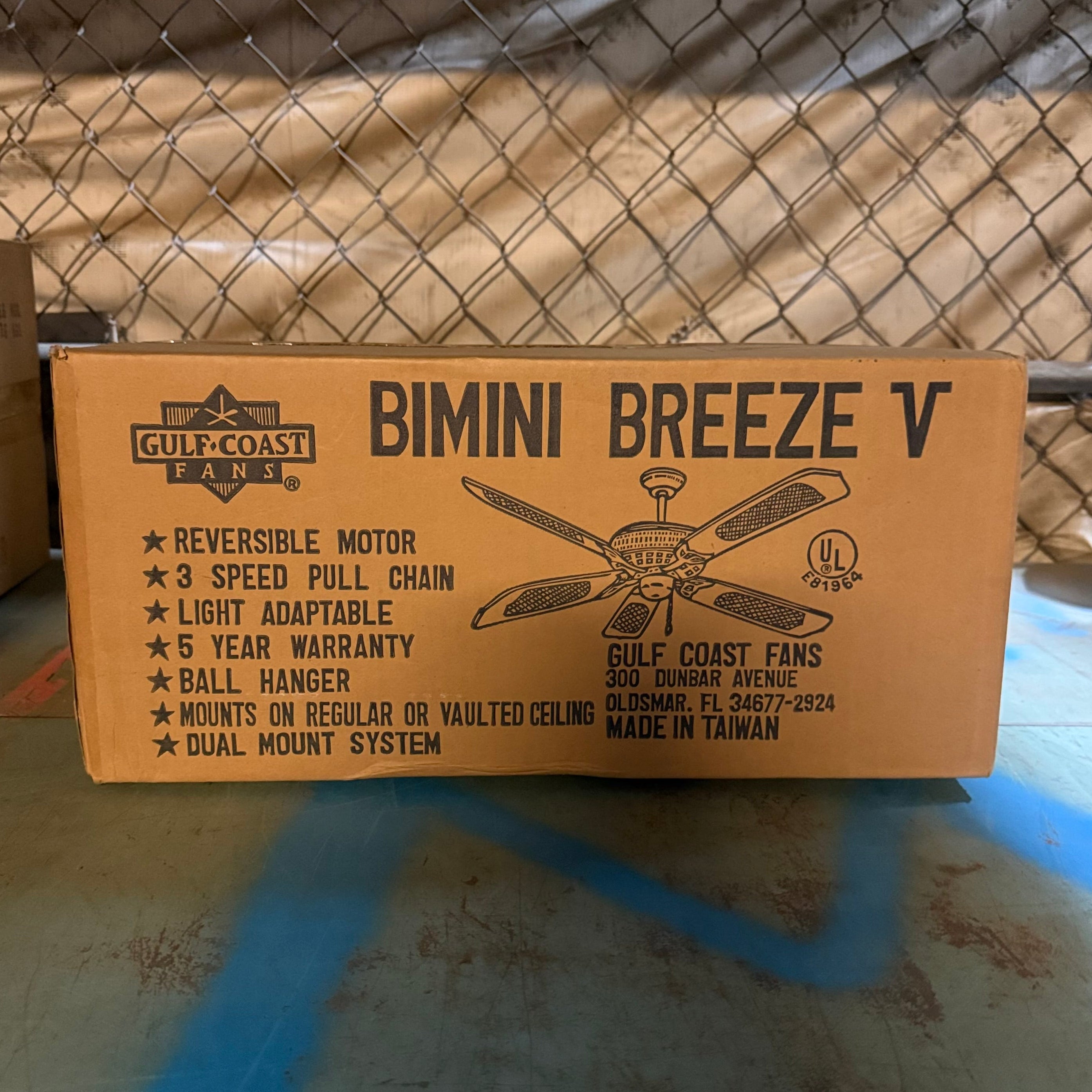 Gulf Coast Fans Bimini Breeze V 52" 5-Blade Ceiling Fan with Woodgrain ...